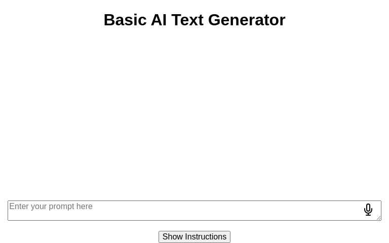 Basic AI Text Generator