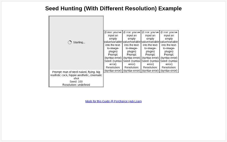 Seed Hunting (With Different Resolution) Example ― Perchance Generator
