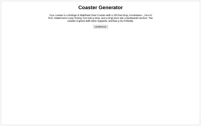 Coaster Generator