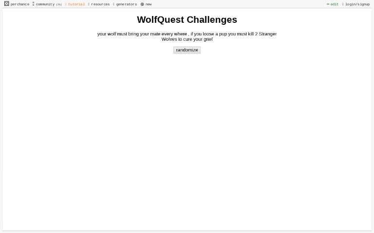 WolfQuest Challenges ― Perchance Generator