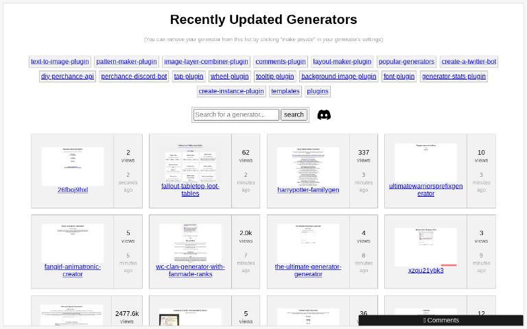 Recently Updated Generators