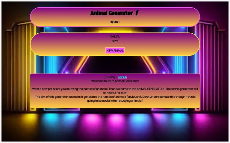 Animal Generator 🐦‍⬛