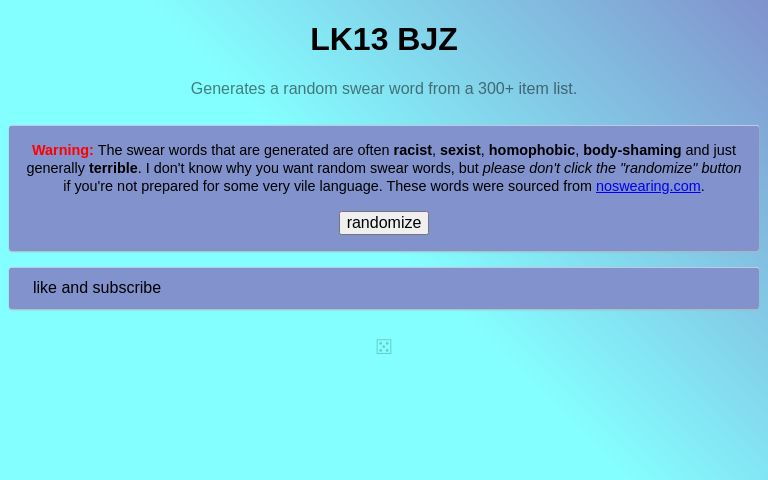 LK13 BHJ ― Perchance Generator