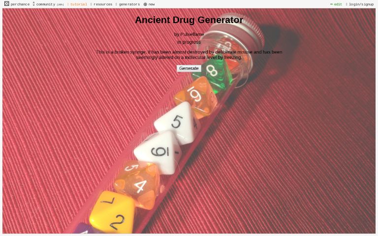 Ancient Drug Generator