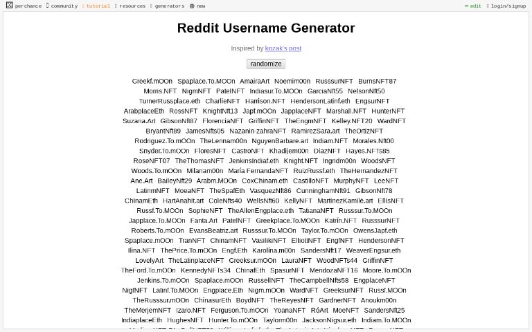 Reddit Username Generator