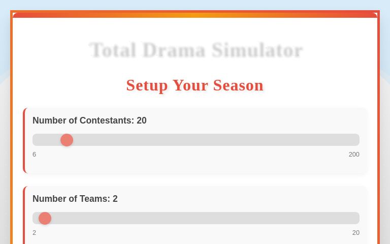 Total Drama Simulator ― Perchance Generator