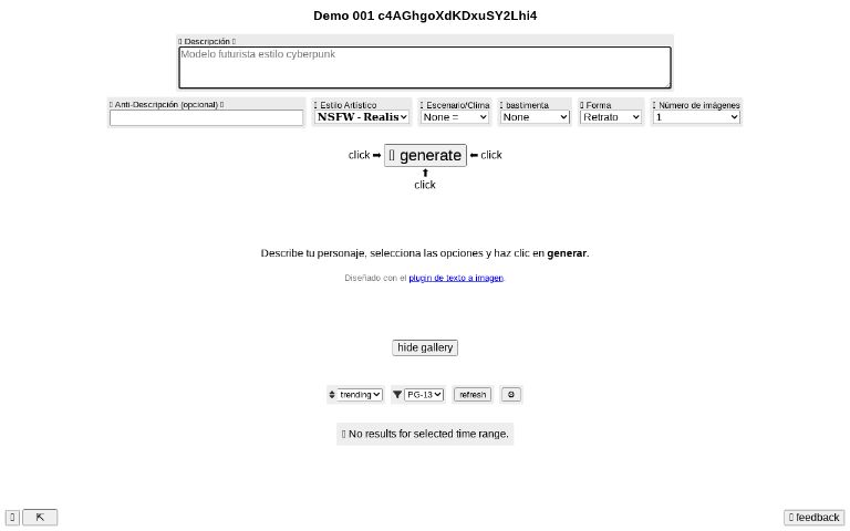 Demo 01 ― Perchance Generator