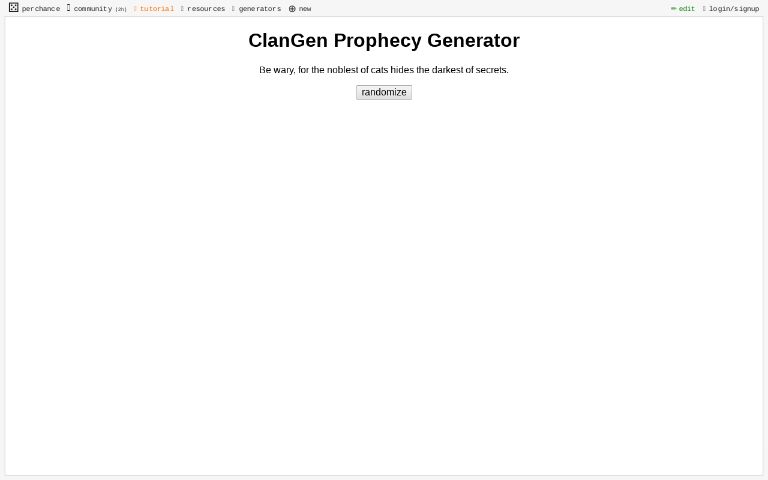 ClanGen Prophecy Generator