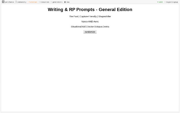 Writing & RP Prompts - General Edition