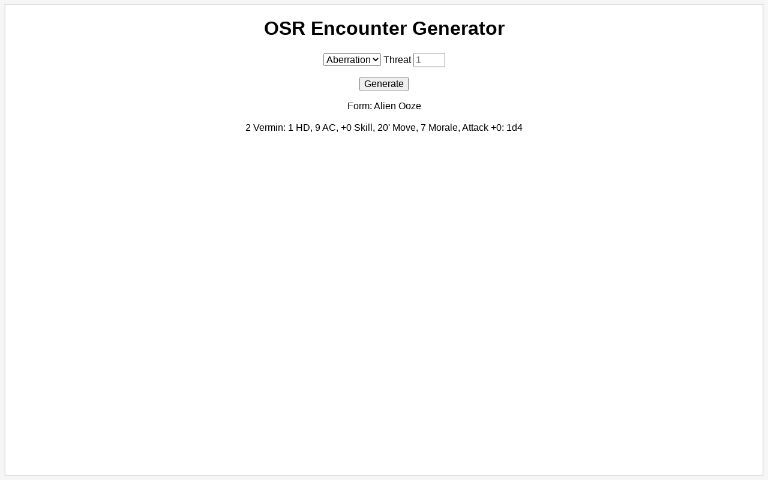 OSR Encounter Generator