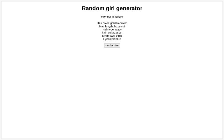 Random girl generator