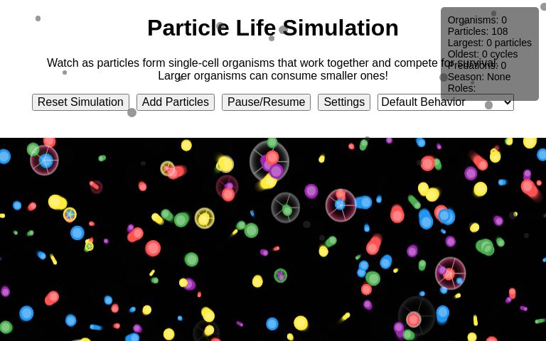 Particle Life Simulation ― Perchance Generator