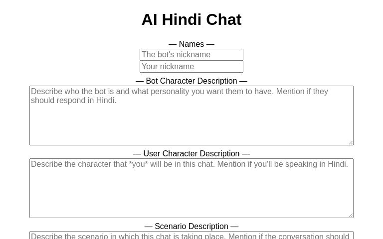 AI Hindi Chat
