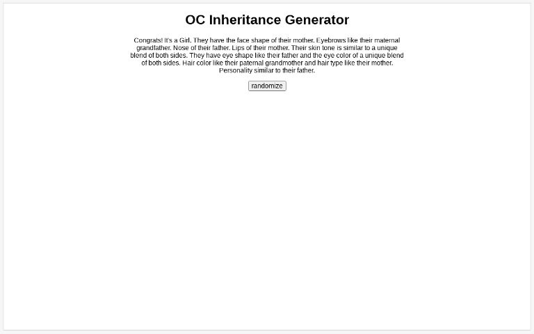 OC Inheritance Generator