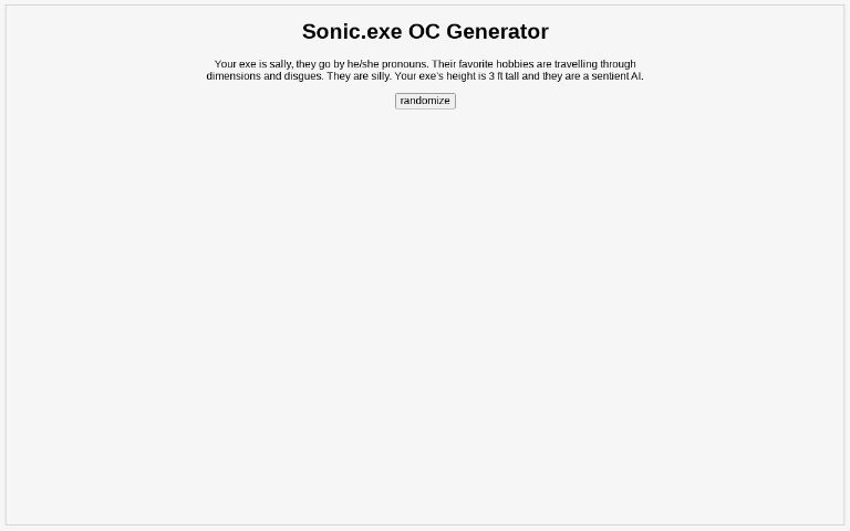 Sonic.exe OC Generator