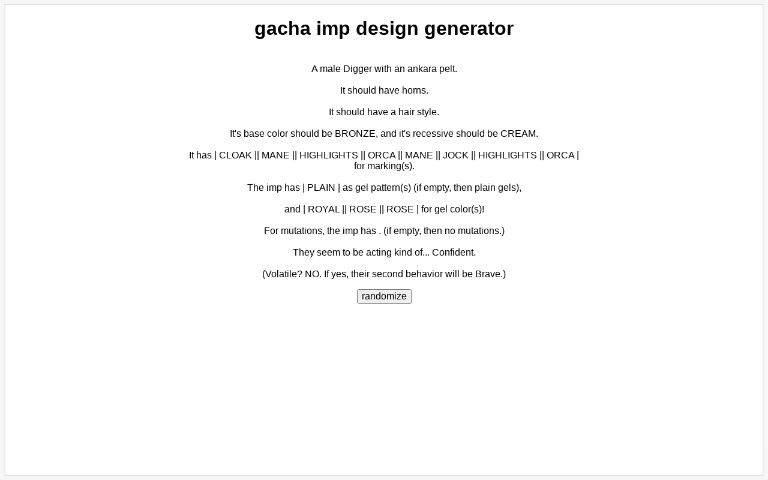 gacha imp design generator