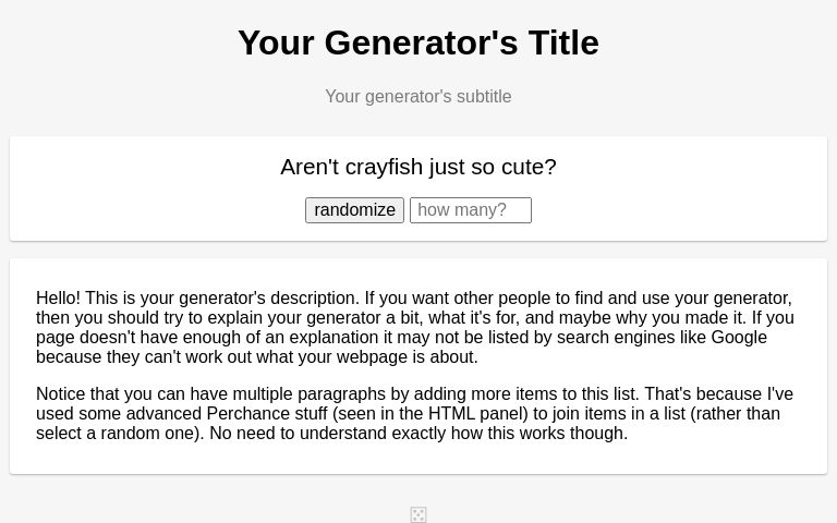 Basic Template ― Perchance Generator
