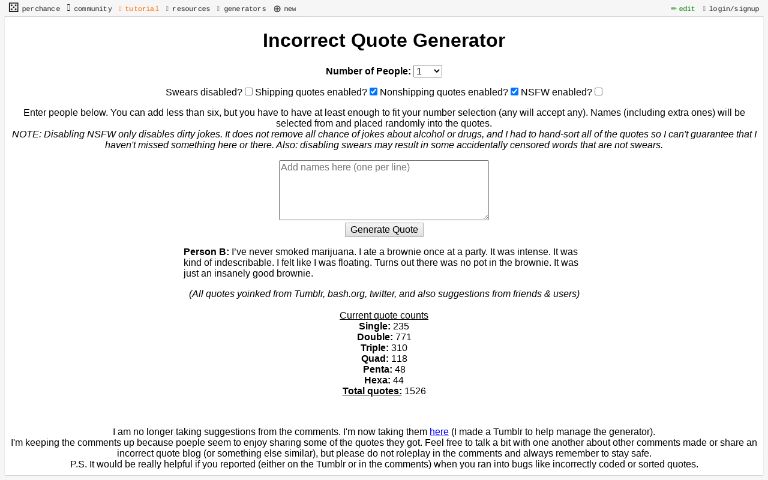 Incorrect Quote Generator