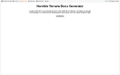 Horrible Terraria Boss Generator