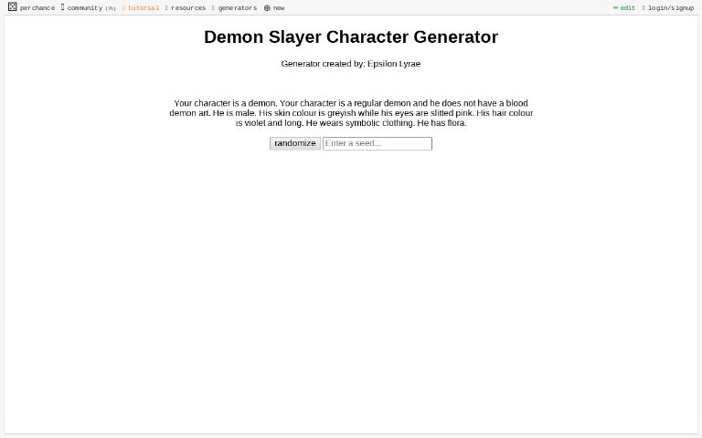 Demon Slayer Character Generator