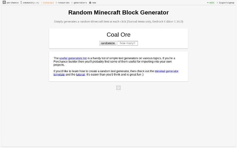 Random Minecraft Block Generator