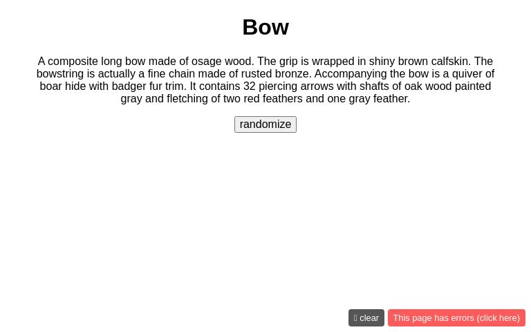 Bow ― Perchance Generator