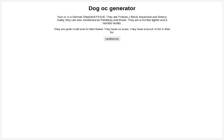 Dog oc generator
