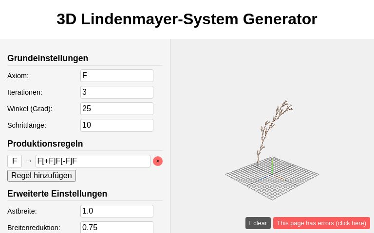 3D Lindenmayer-System Generator