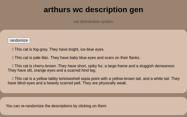 arthurs wc description gen