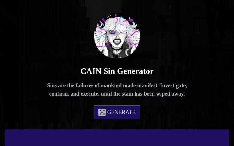 CAIN Sin Generator