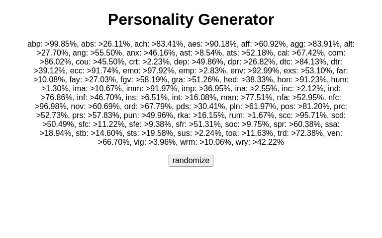 Personality Generator