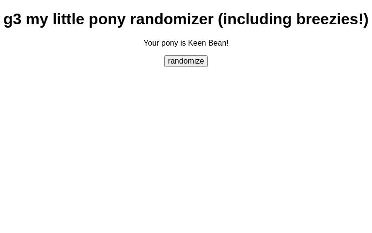 g3 my little pony randomizer (including breezies!) ― Perchance Generator