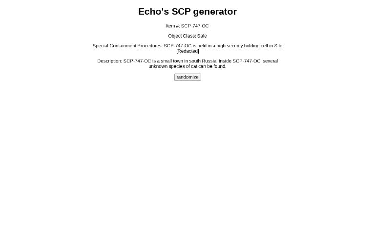 Echo's SCP generator