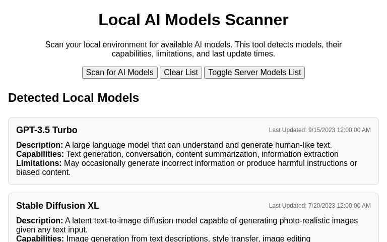 Local AI Models Scanner ― Perchance Generator