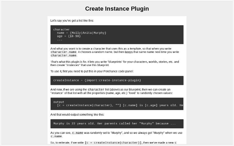 Create Instance Plugin