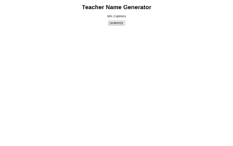 Teacher Name Generator