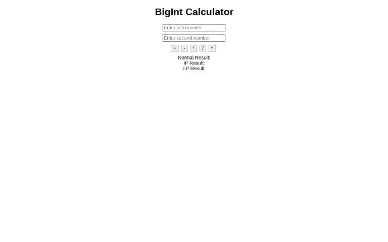 BigInt Calculator ― Perchance Generator