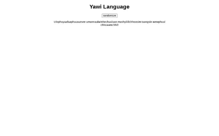 Yawi Language ― Perchance Generator