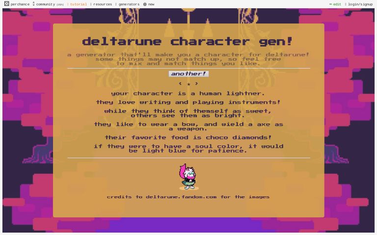 deltarune character gen!