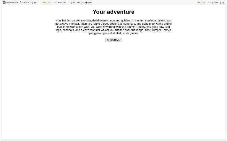 Your adventure ― Perchance Generator