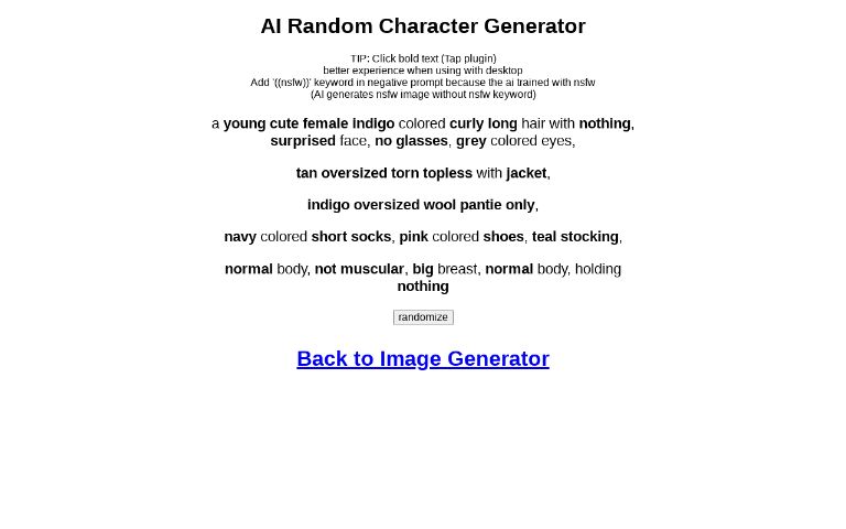AI Random Character Generator