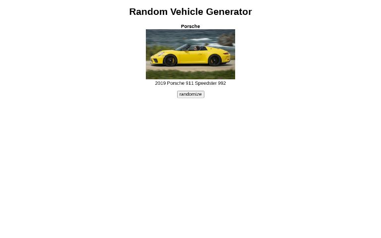 Random Vehicle Generator