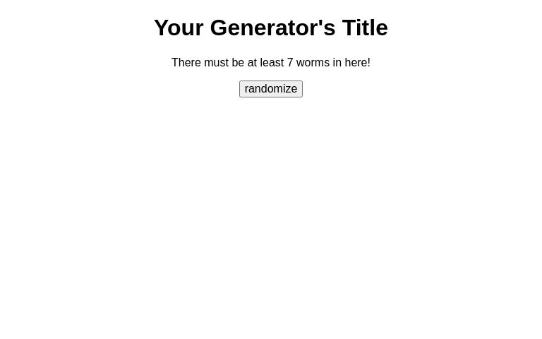 Minimal ― Perchance Generator