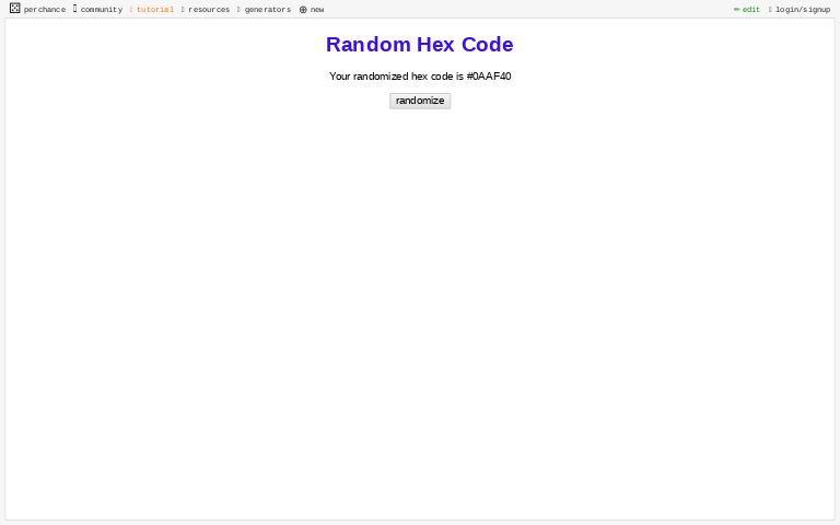 Random Hex Code ― Perchance Generator