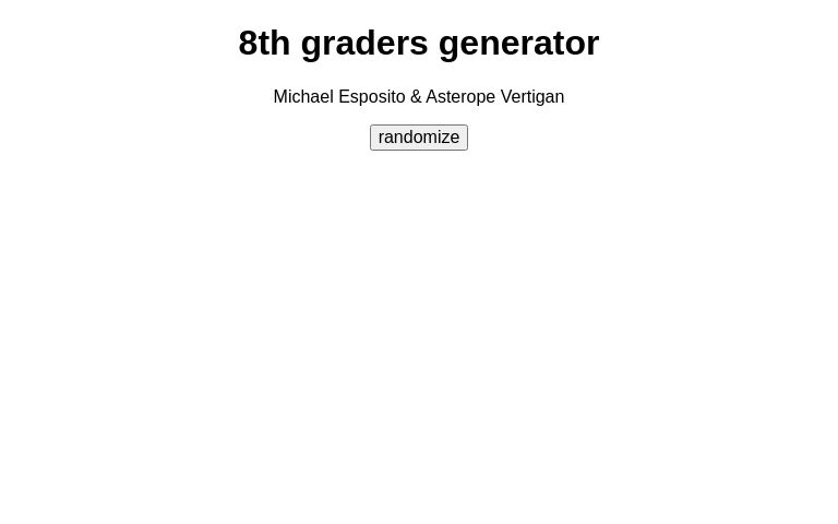 8th graders generator
