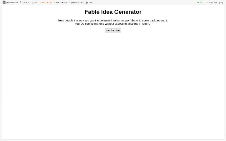Fable Idea Generator