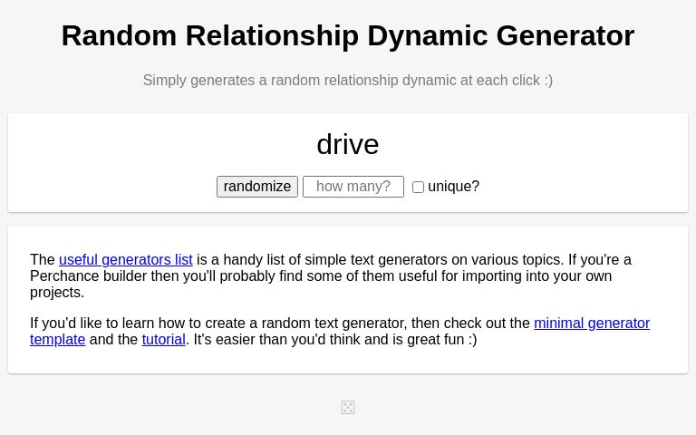 Random Relationship Dynamic Generator