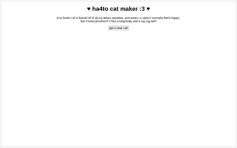 ♥ ha4to cat maker :3 ♥ ― Perchance Generator
