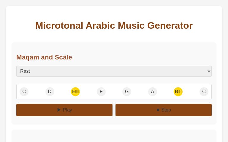 Microtonal Arabic Music Generator