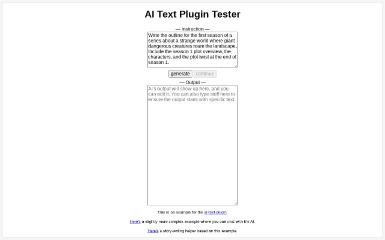 AI Text Plugin Tester